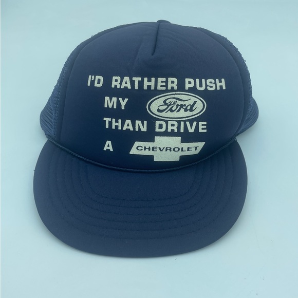 Ford | Accessories | Vintage Snapback Trucker Hat Cap Id Rather Push My Ford Than Drive A ...